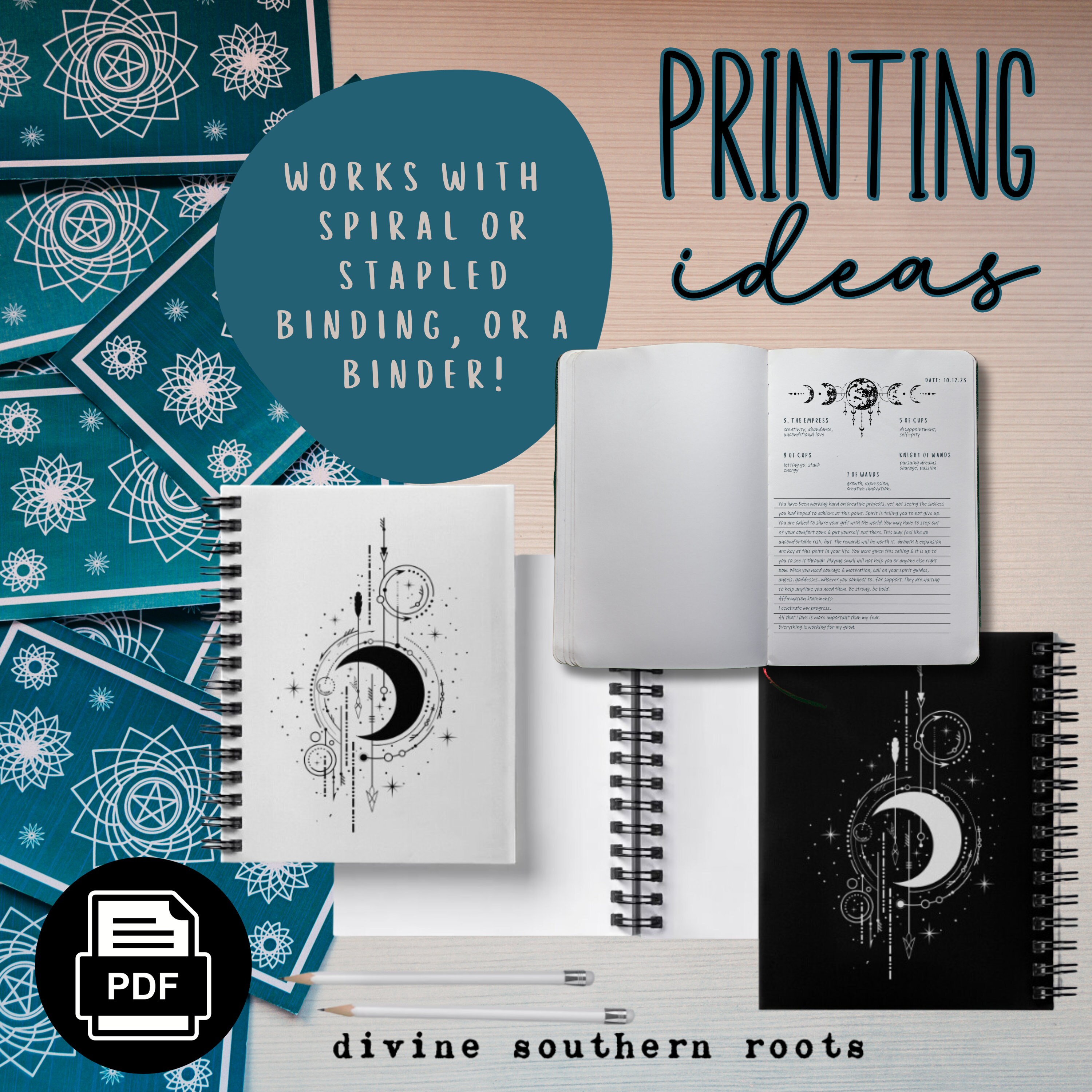 Printable Journal, Tarot Card Journal, Oracle Card Journal, Card ...