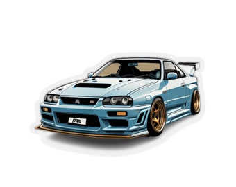 R34 GT-R Vinyl Sticker – JDM Decal for Car Enthusiasts, Nissan R34 GT-R ...