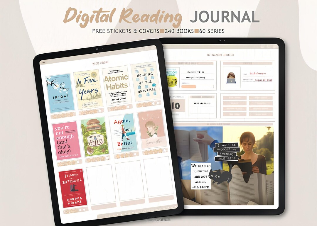 Digital Reading Book Tracker Journal – Hyperlinked & Interactive - Etsy