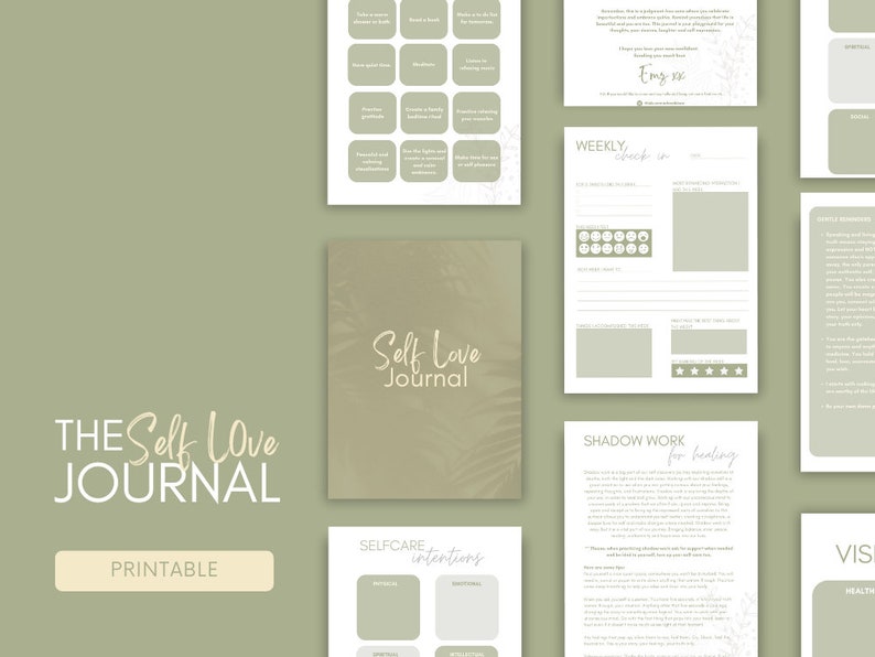 Shadow Work, Healing, Self Love, Printable Journal, Wellness Journal ...