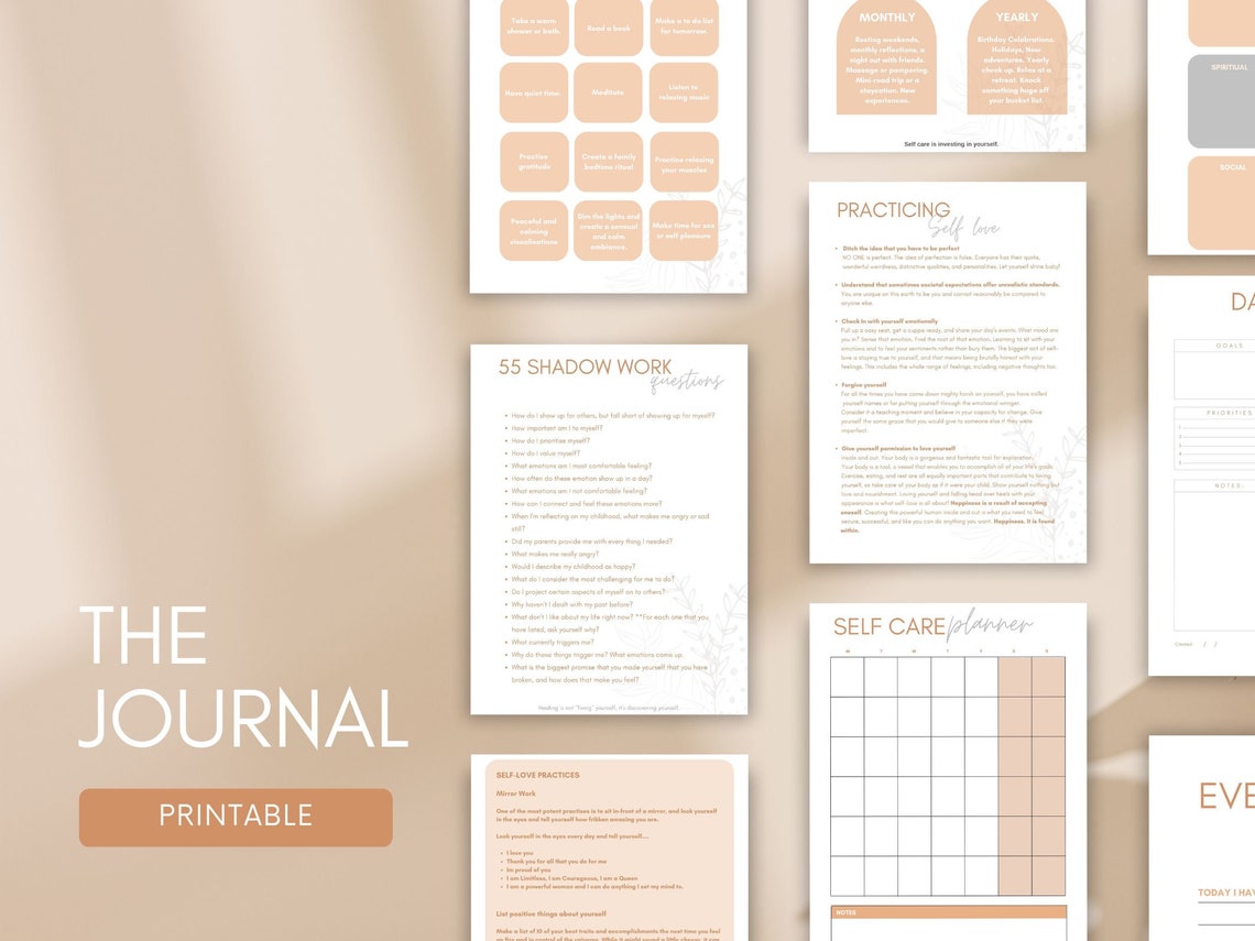 Shadow Work Healing Self Love Printable Journal Wellness - Etsy
