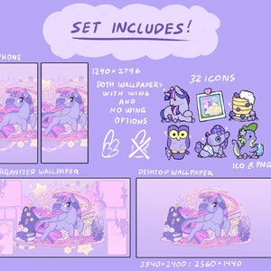 Twilight's Lavender Studies - MLP Inspired Desktop Collection - 32 Icons - Etsy