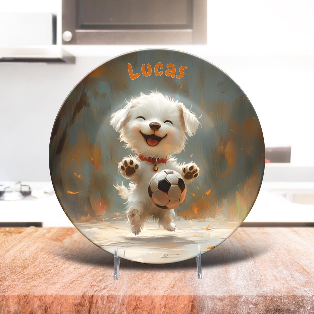 Customizable Childs Name Dinnerware, Soccer Theme Personalized ...