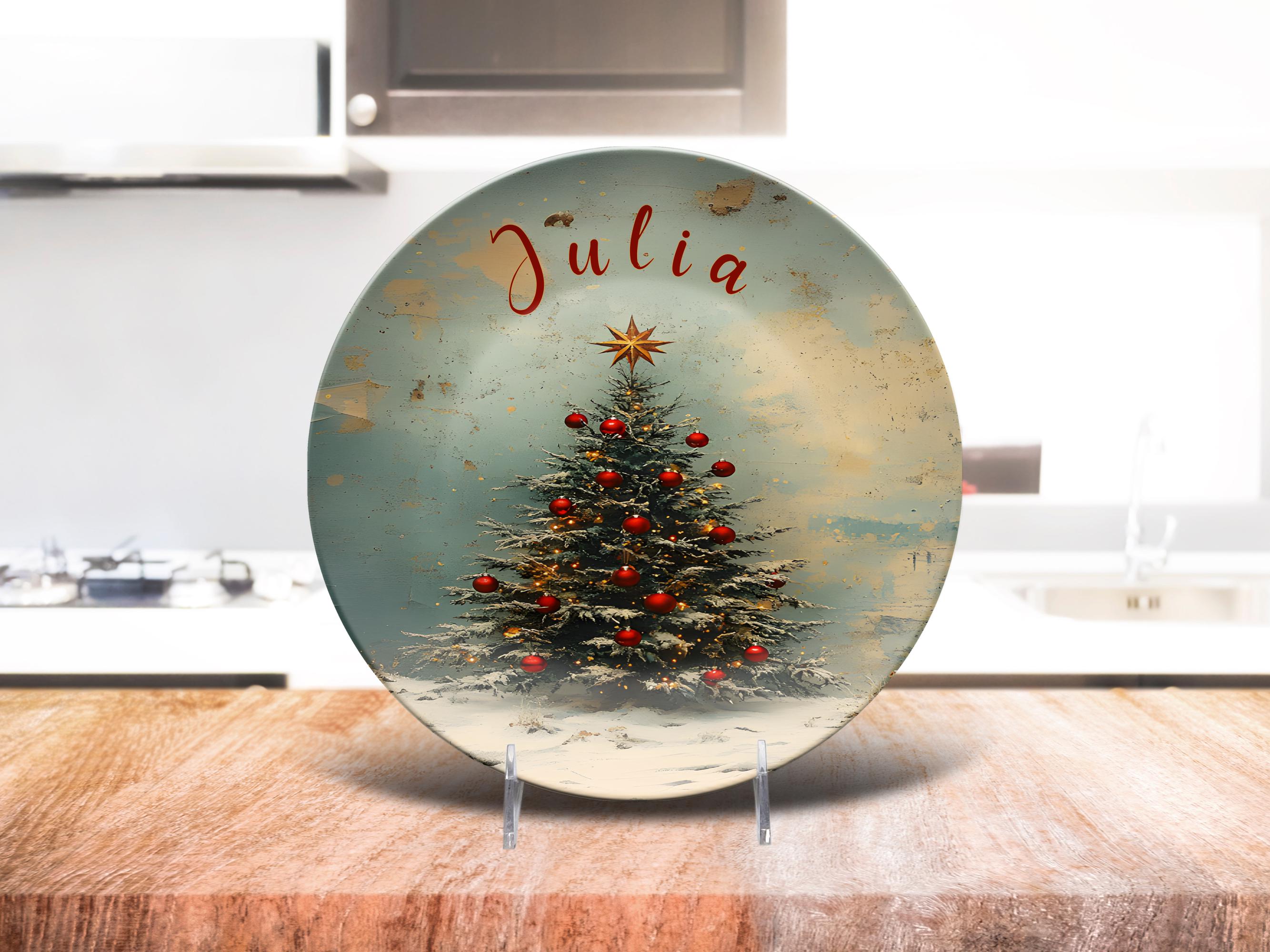 Personalized Family Name Christmas Platter, Custom Holiday Plates ...
