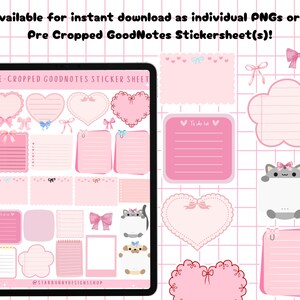 25 Pink Coquette Notepad Goodnotes Stickers, Pink Girly Goodnotes ...