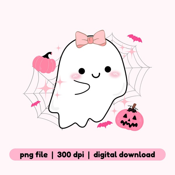 Cute Pink Ghost Png - Etsy