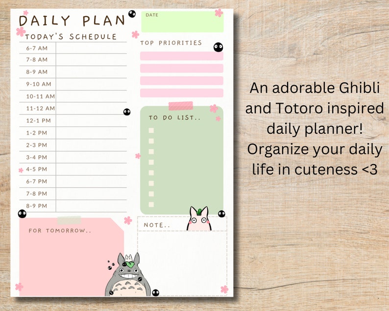 Kawaii Anime Forest Spirit Daily Planner Goodnotes Anime Daily Planner ...