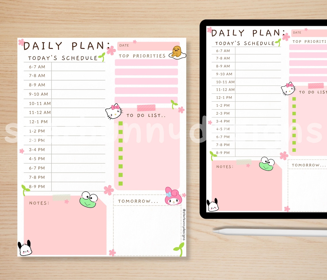 Kawaii Sakura Anime Goodnotes, Anime Daily Planner to Do List, Anime ...