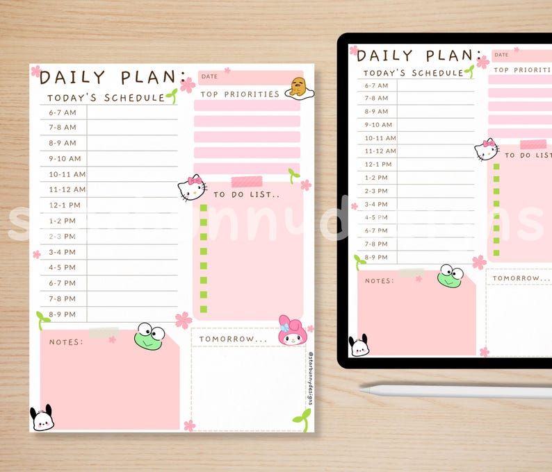 Kawaii Sakura Anime Goodnotes, Anime Daily Planner to Do List, Anime ...