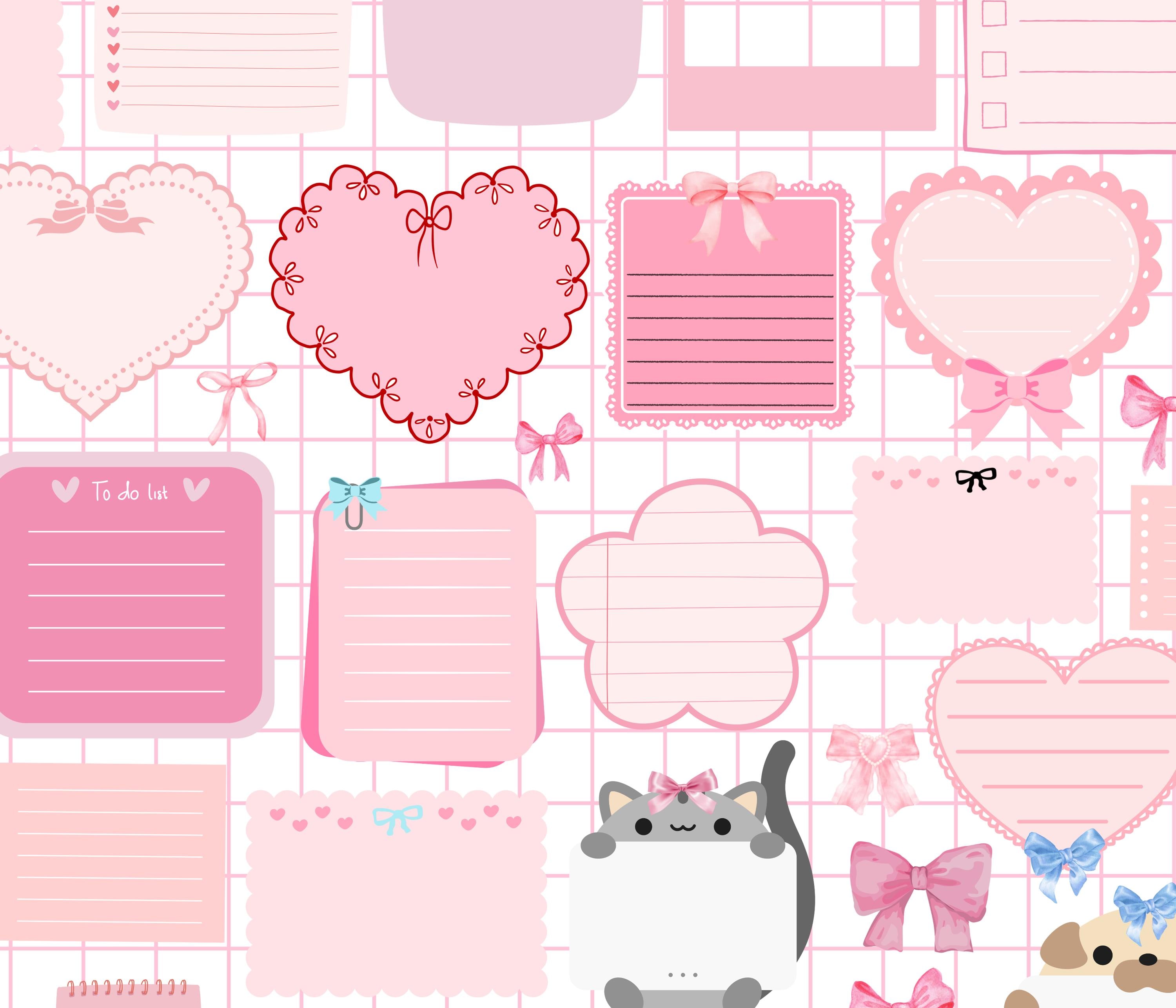 25 Pink Coquette Notepad Goodnotes Stickers, Pink Girly Goodnotes ...