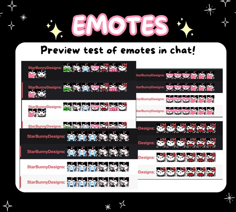 Emo Bunny Emotes, Kawaii Bunny Twitch Emotes, Kawaii Streamer Emotes ...