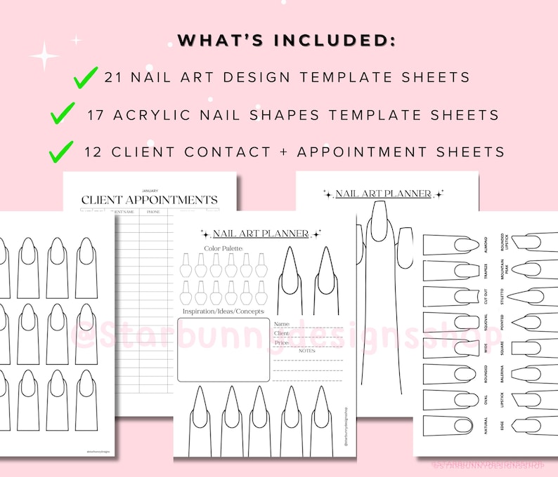 All-in-one Nail Artist Planner Template Pack, Digital and Printable ...