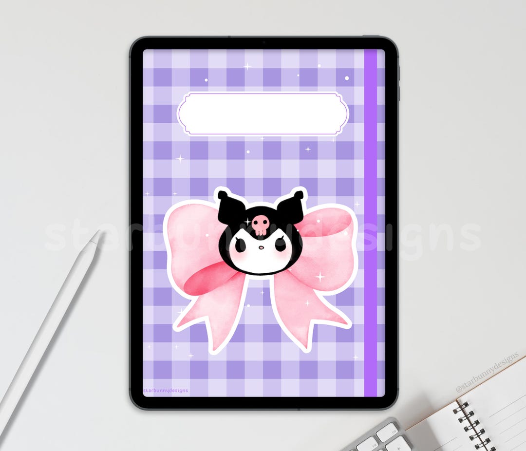 Skull Bunny Bow Notebook Cover, Kawaii Goodnotes Covers, Cute Coquette ...