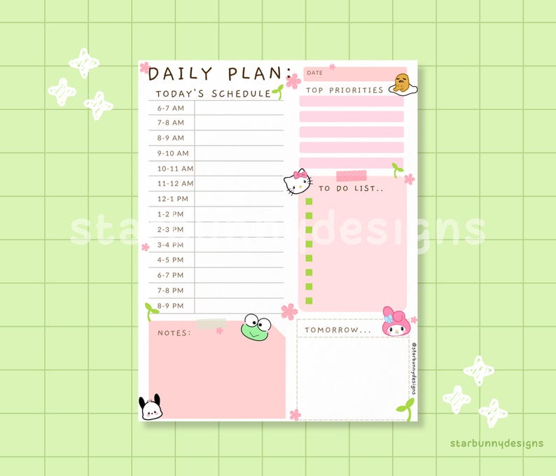 Kawaii Sakura Anime Goodnotes, Anime Daily Planner to Do List, Anime ...