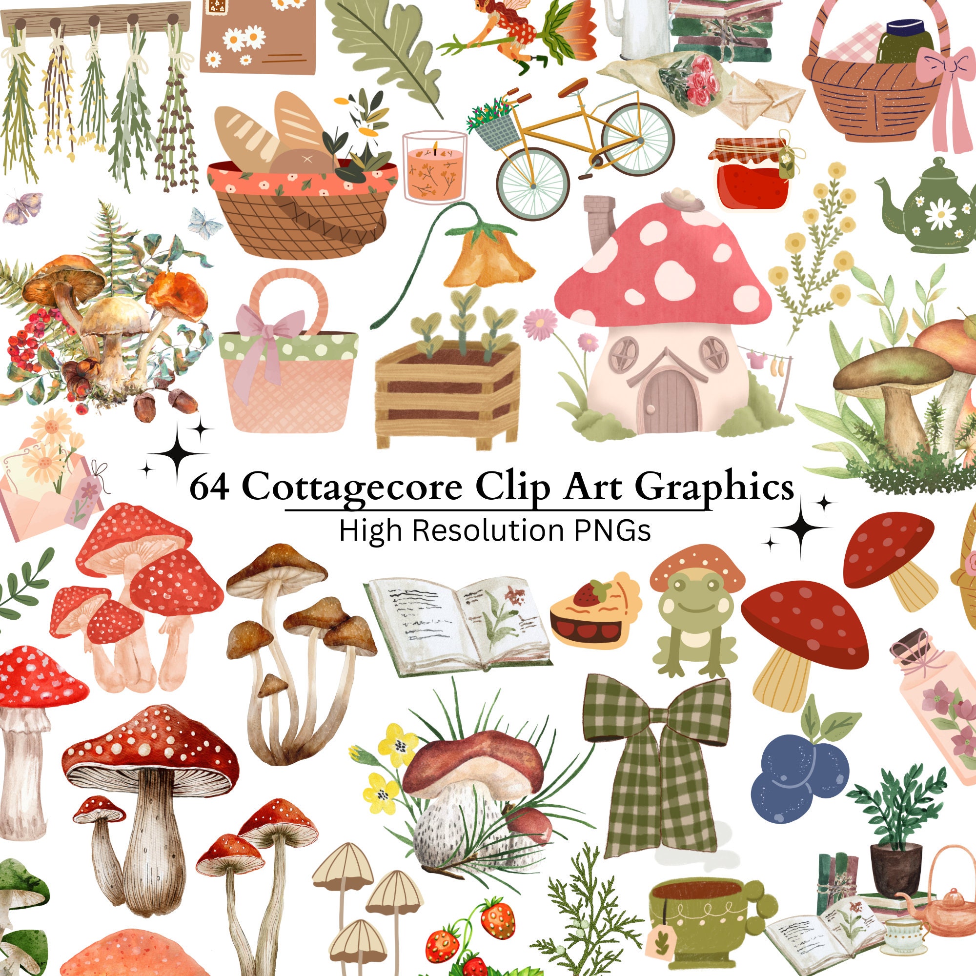 64 Cottagecore Clip Art Graphics, High Resolution PNG Clipart ...
