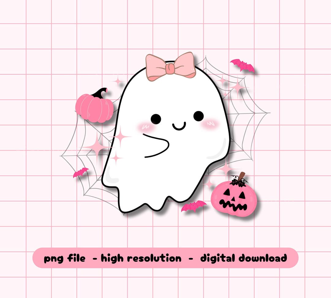 Cute Pink Bow Ghost PNG, Pink Halloween Ghost Png, Coquette Ghost Png ...