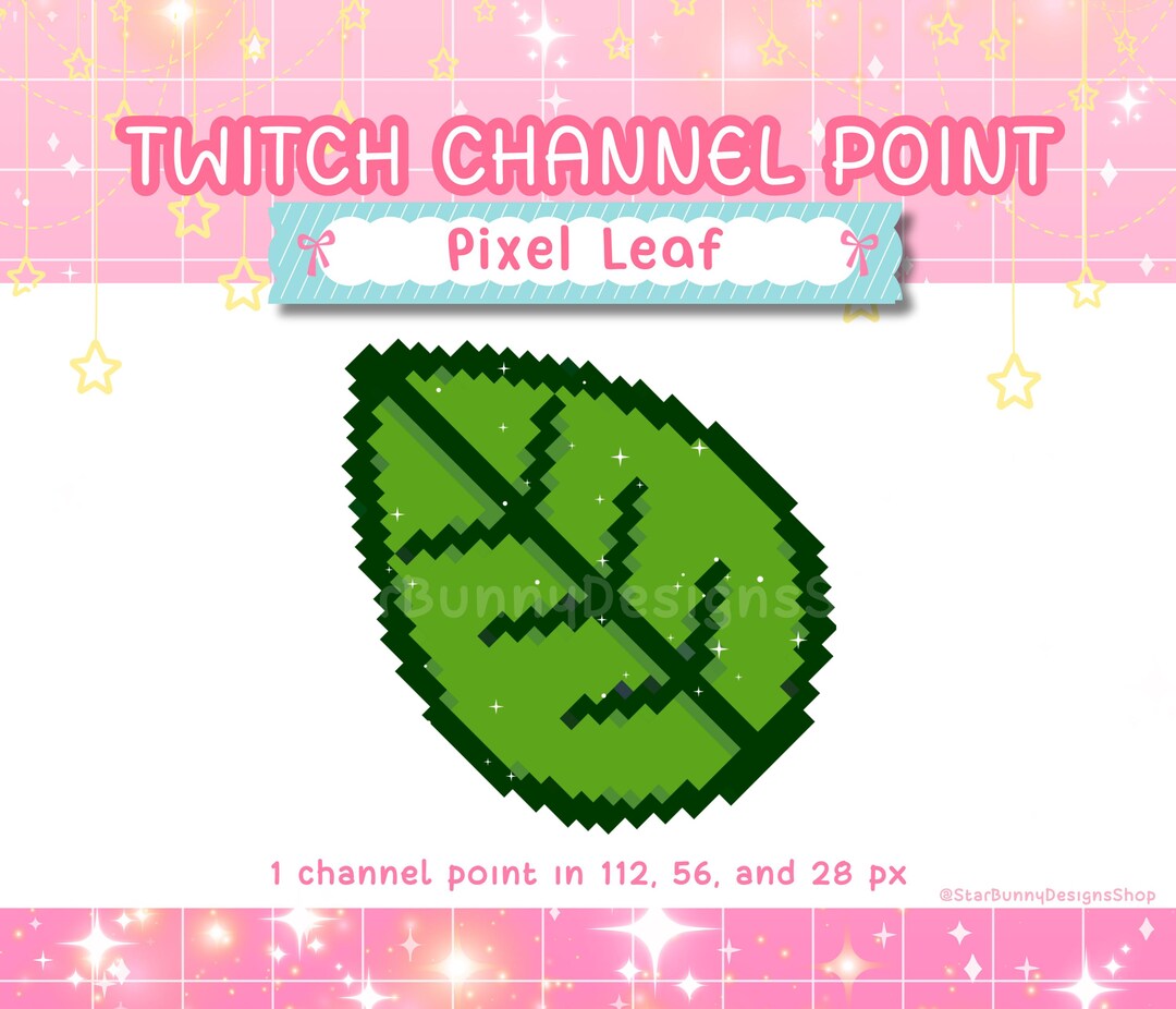 Pixel Leaf Channel Point for Twitch Stream, Plant Stream Icons, Kawaii ...