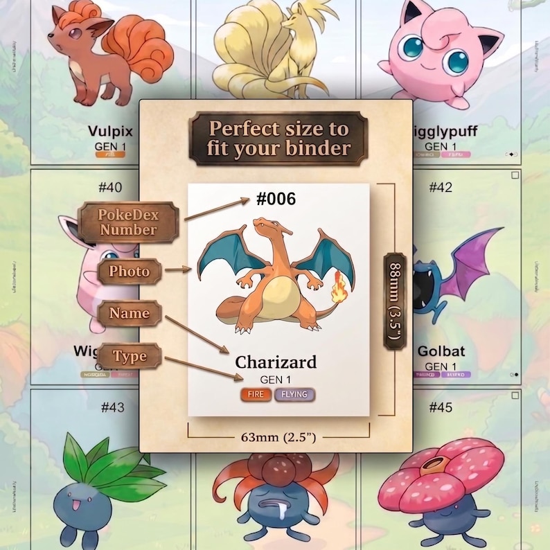Pokémon Complete Pokédex 1–1025 Printable Bundle | Binder Placeholders ...