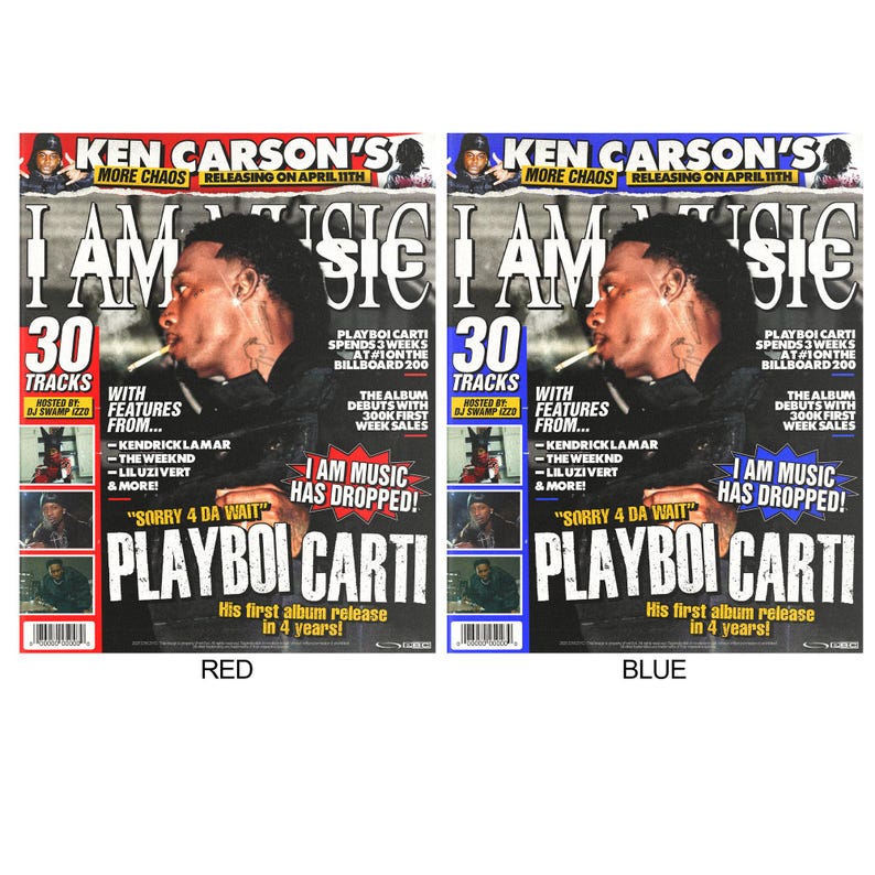 Playboi Carti Magazine Poster, 8x10 Inches Art Print, I Am Music, Whole ...