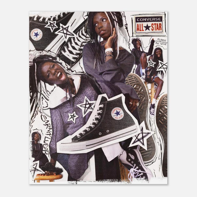 Converse All Star Collage Poster, Large Sized Art Print, Shoe, Room ...