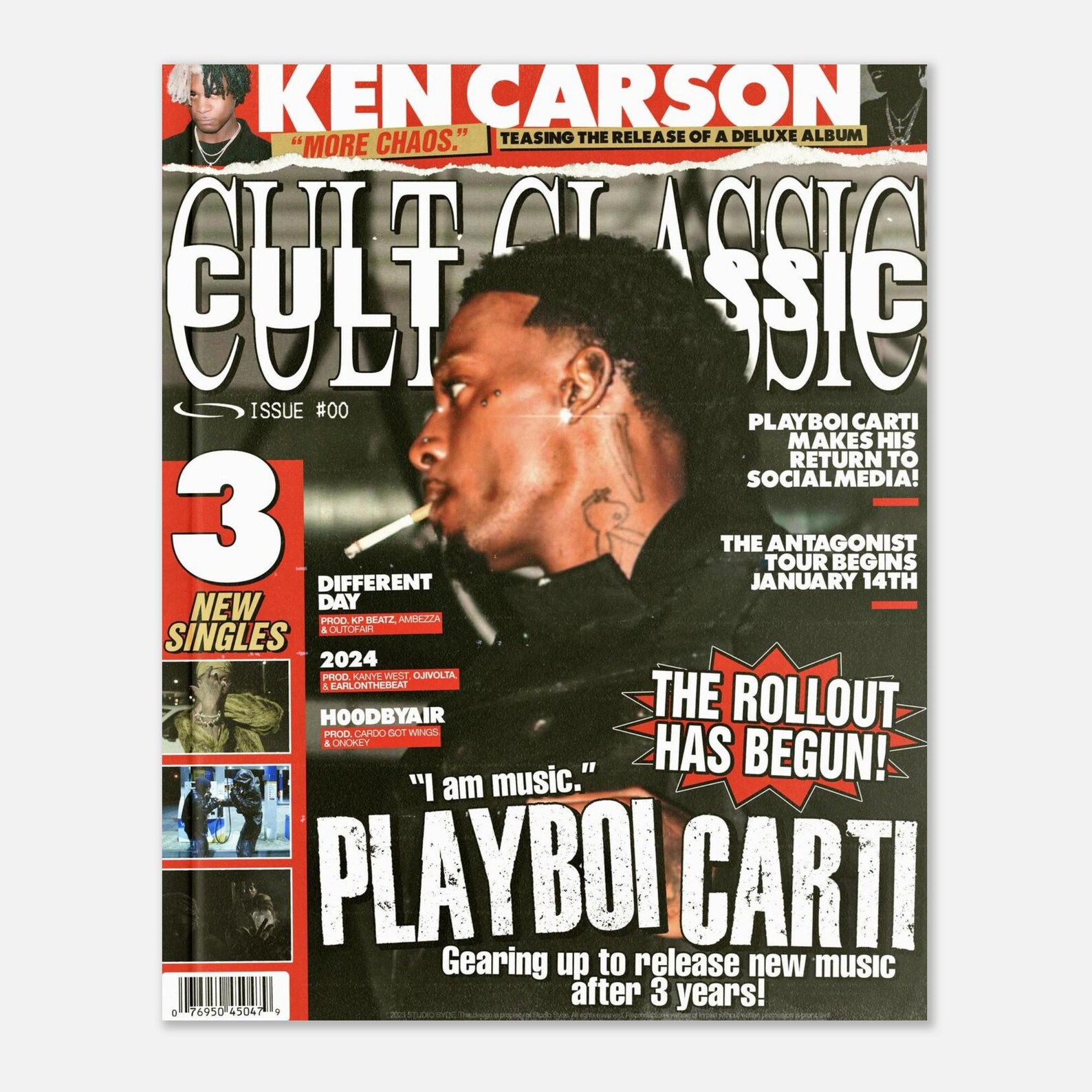 Playboi Carti Magazine Poster, Large Sized Art Print, I Am Music, Whole ...