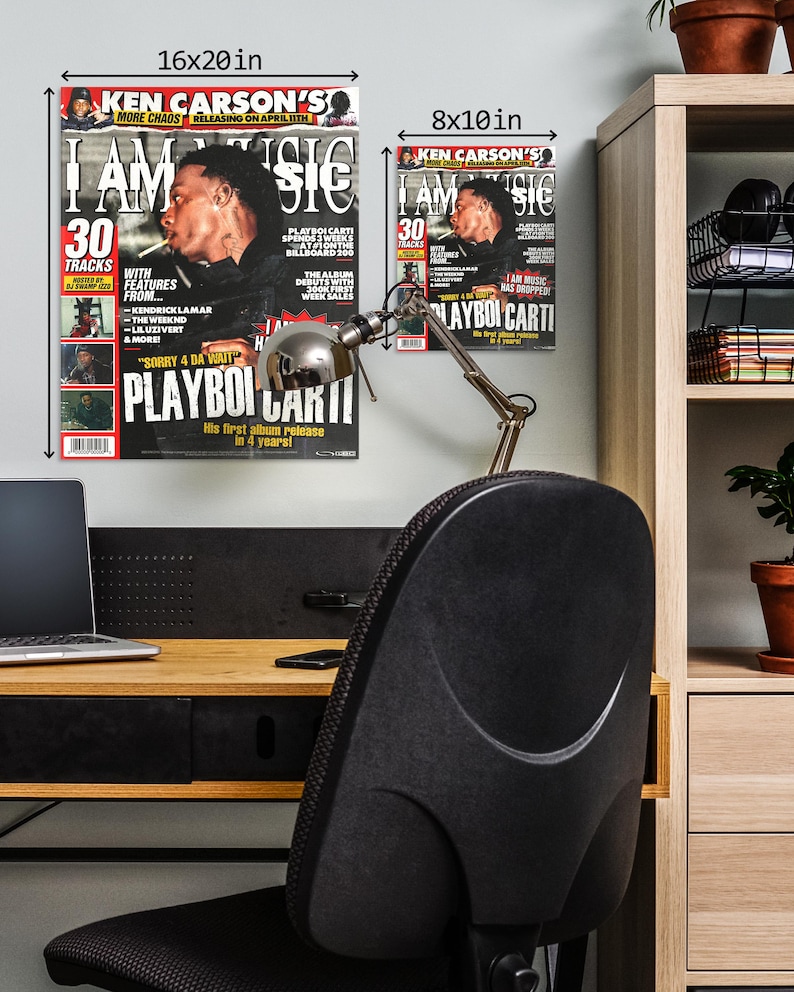 Playboi Carti Magazine Poster, 16x20in Art Print, I Am Music, Whole ...