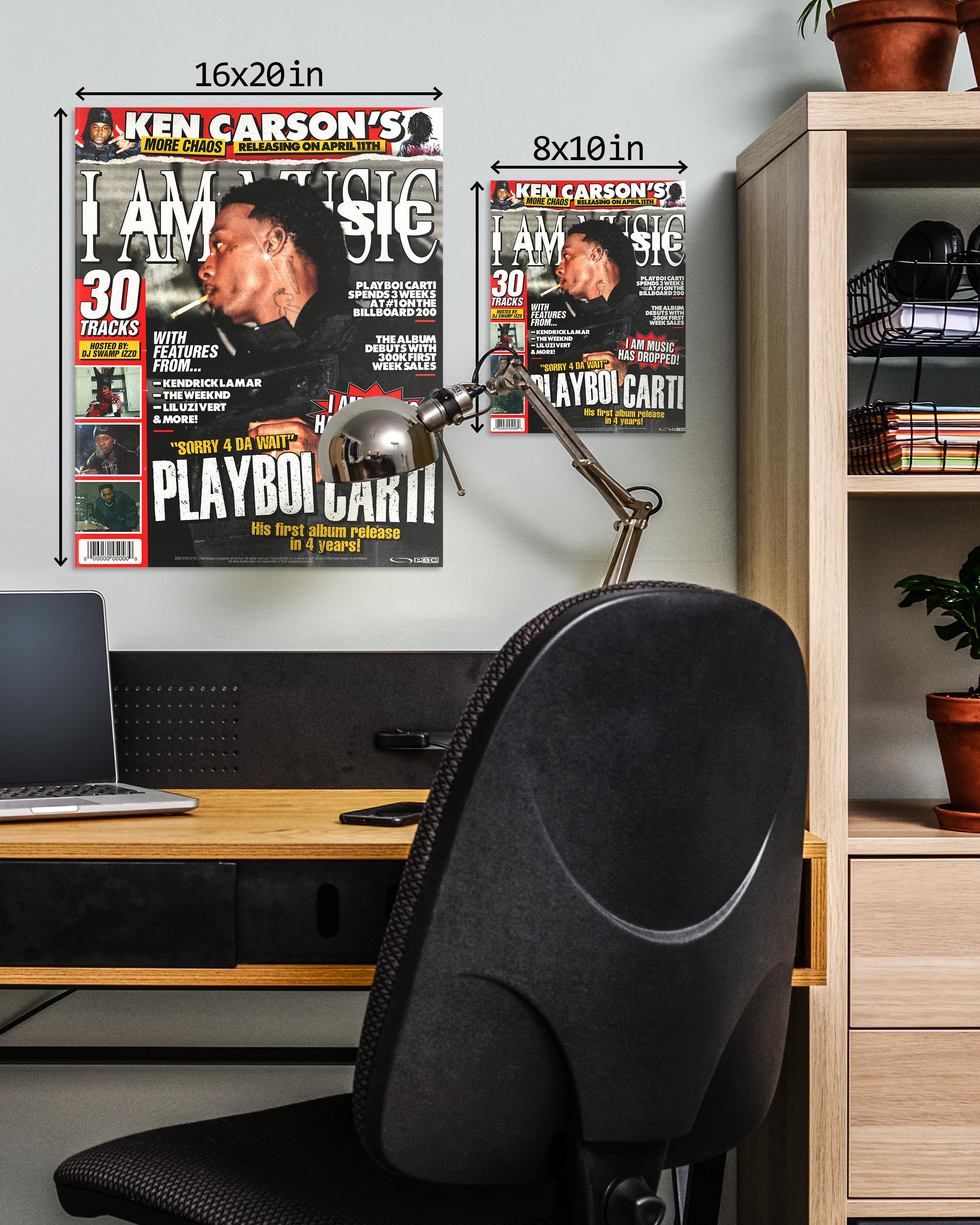 Playboi Carti Magazine Poster, 16x20in Art Print, I Am Music, Whole ...