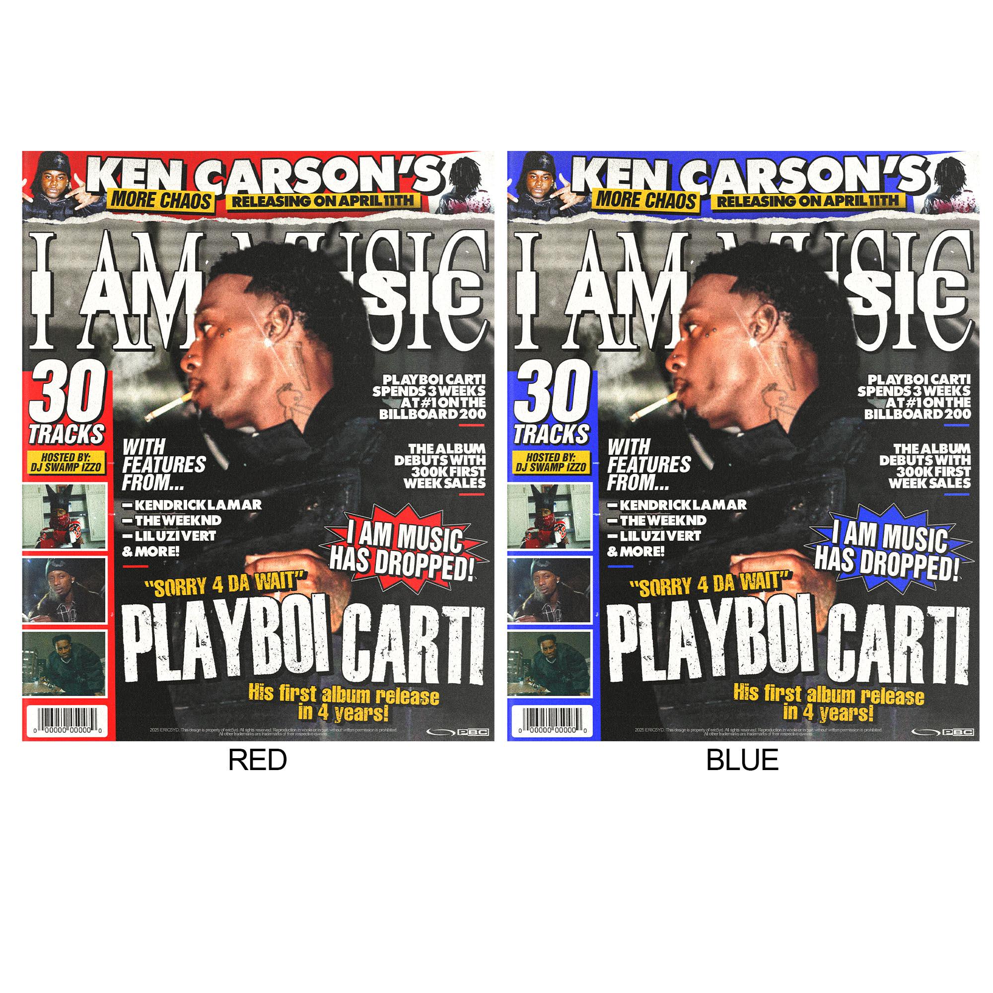 Playboi Carti Magazine Poster, 16x20in Art Print, I Am Music, Whole ...