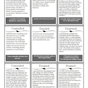 Pathfinder 2nd Edition Condition Card Set - Etsy