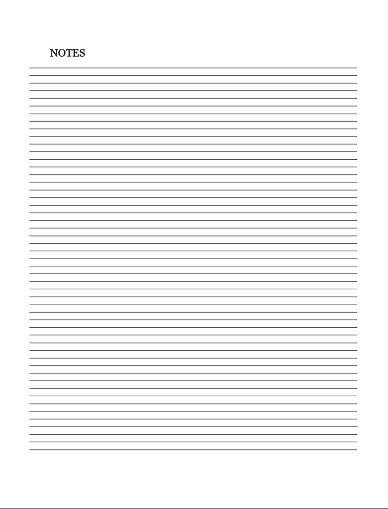 Digital Notes Page Template - Printable Pdf - Etsy