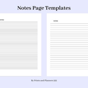 Digital Notes Page Template - Printable Pdf - Etsy