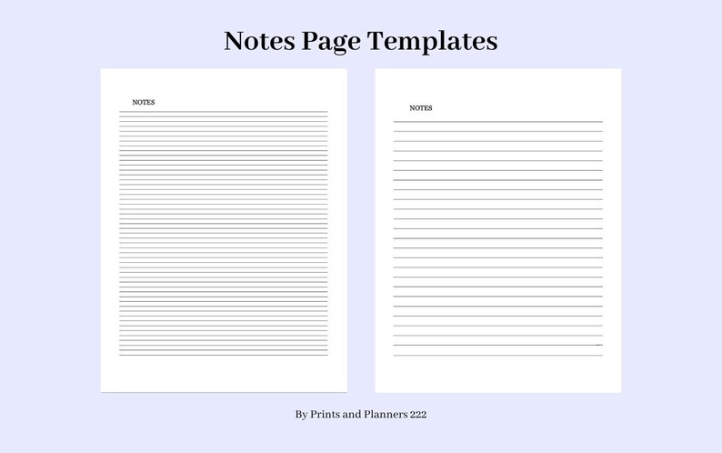 Digital Notes Page Template - Printable Pdf - Etsy