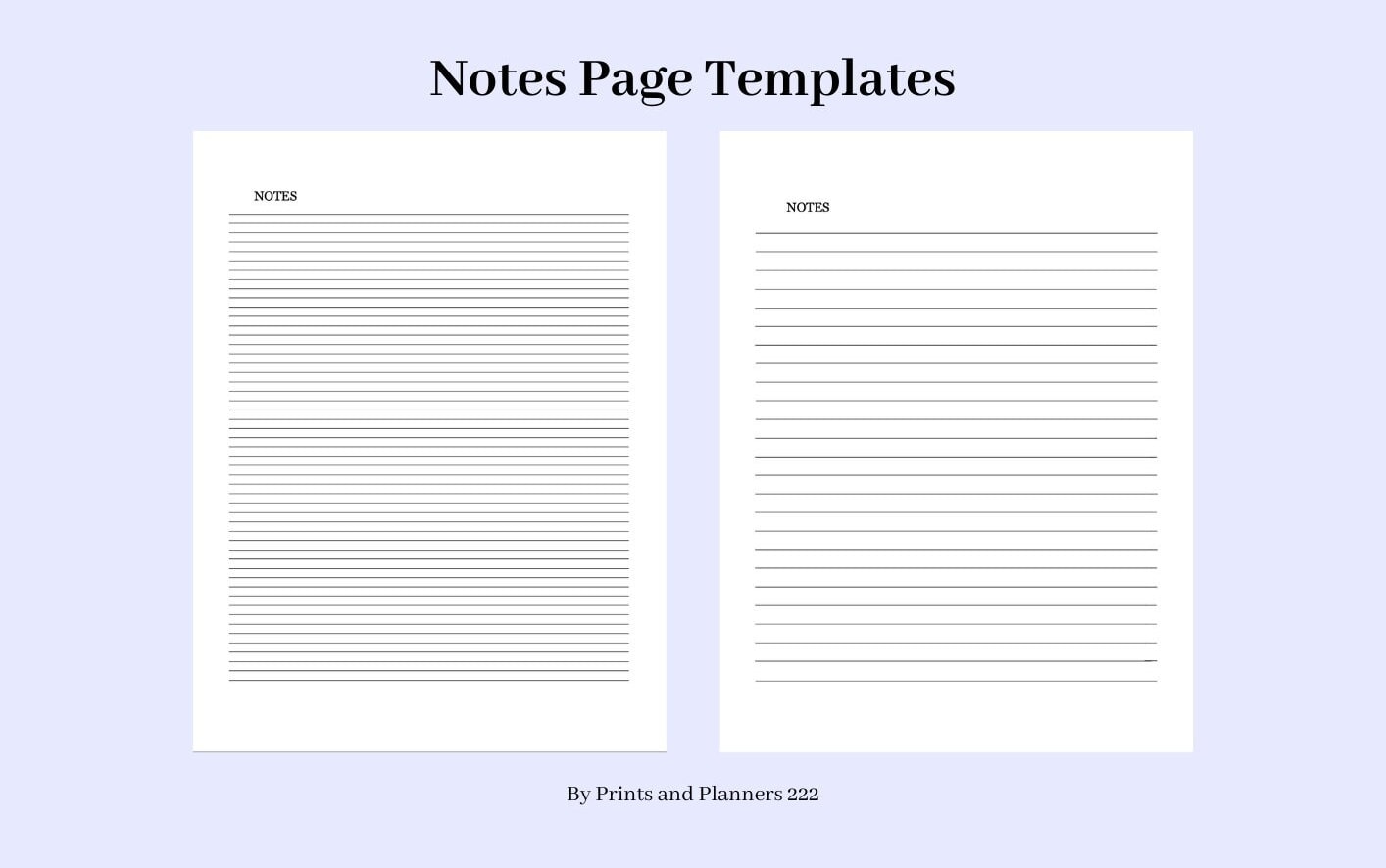 Digital Notes Page Template - Printable Pdf - Etsy