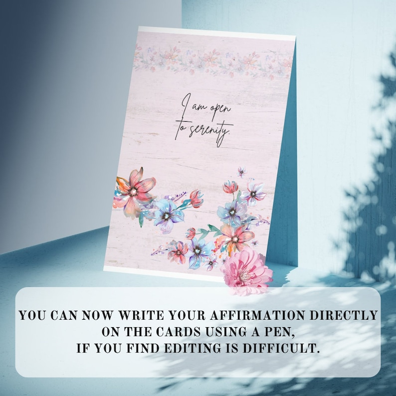Blank Affirmation Card Editable Templates Canva With Free Ebook DIY ...