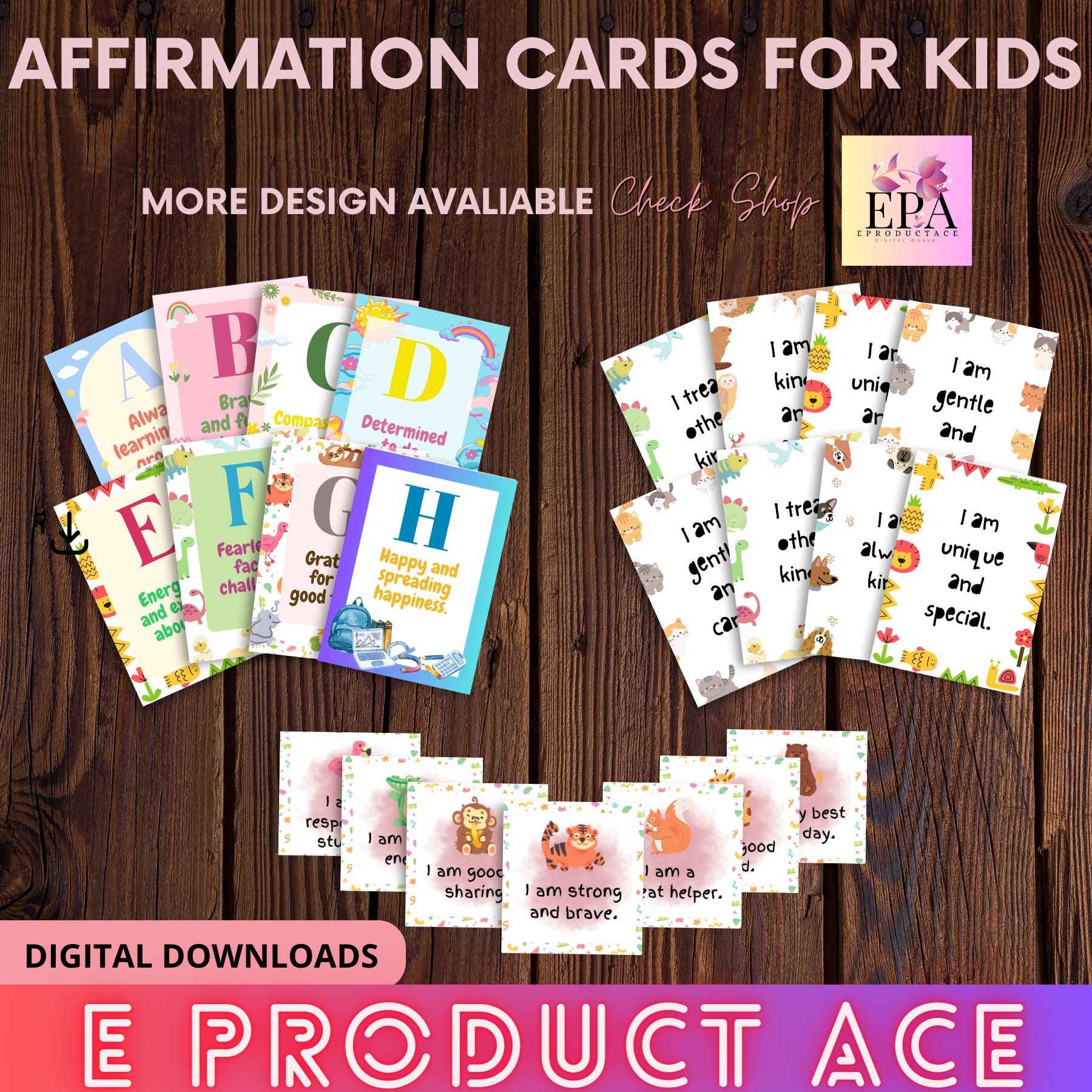 26 Alphabet Affirmation Cards for Kids Positive Printable ABC - Etsy