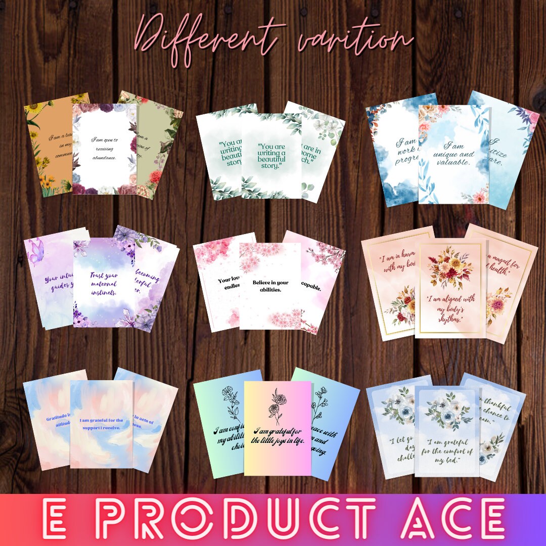 CUSTOM Affirmation Cards With 15 Custom Design ,select You Design and ...