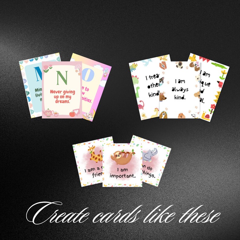 Affirmation Cards for Kids Affirmation Cards Set of 3 Alphabet ...