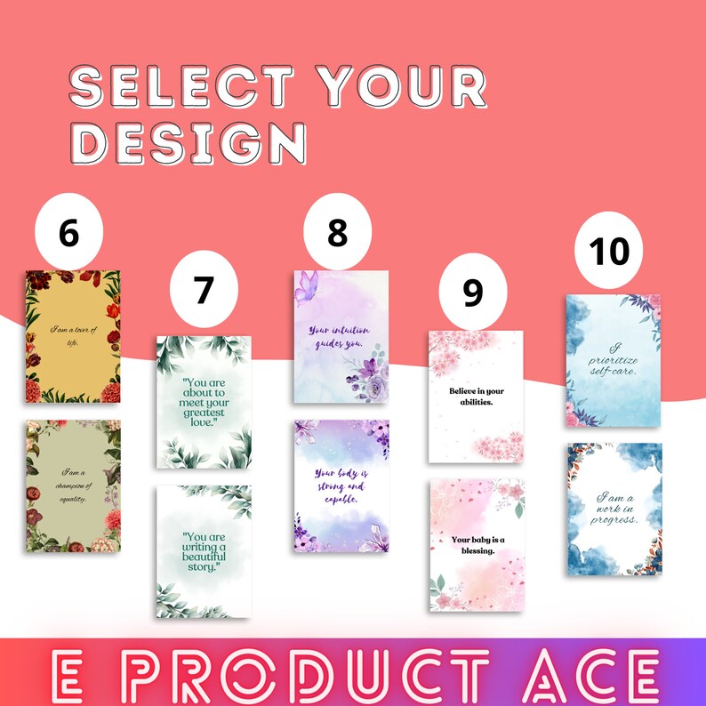 CUSTOM Affirmation Cards With 15 Custom Design ,select You Design and ...
