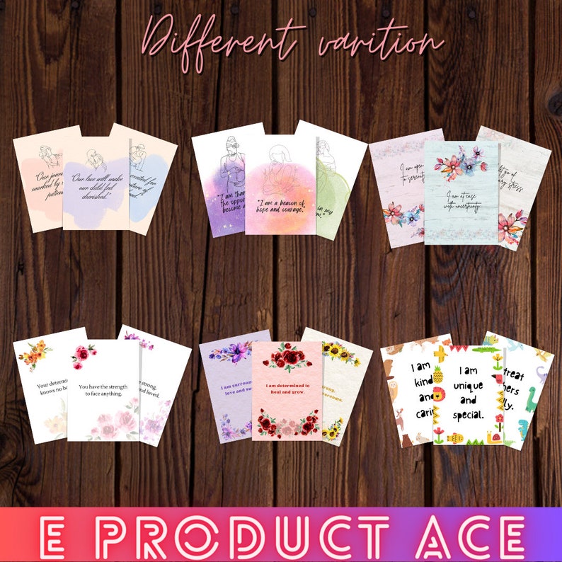 CUSTOM Affirmation Cards With 15 Custom Design ,select You Design and ...