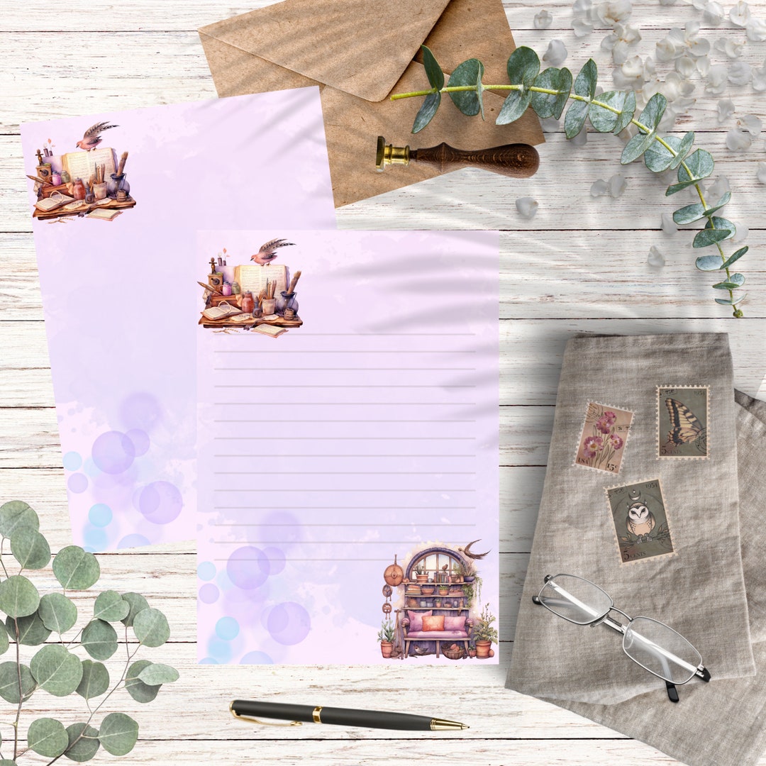 Witch Fairytale Bench Corner Study Table PRINTABLE Stationery #027 ...