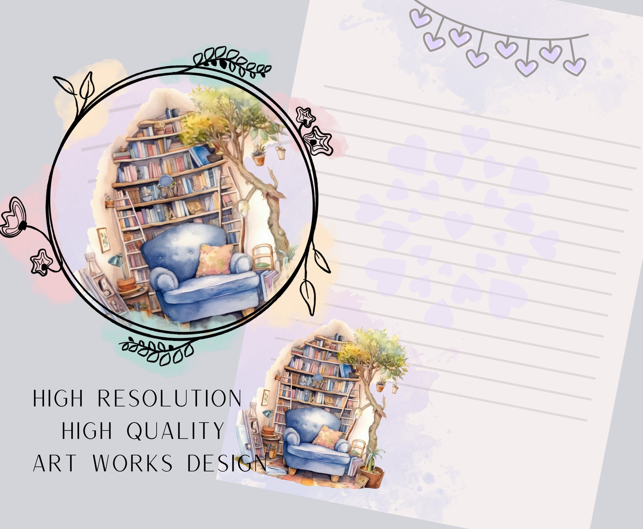 Cozy Study Corner PRINTABLE Stationery 021 Printable Stationary ...