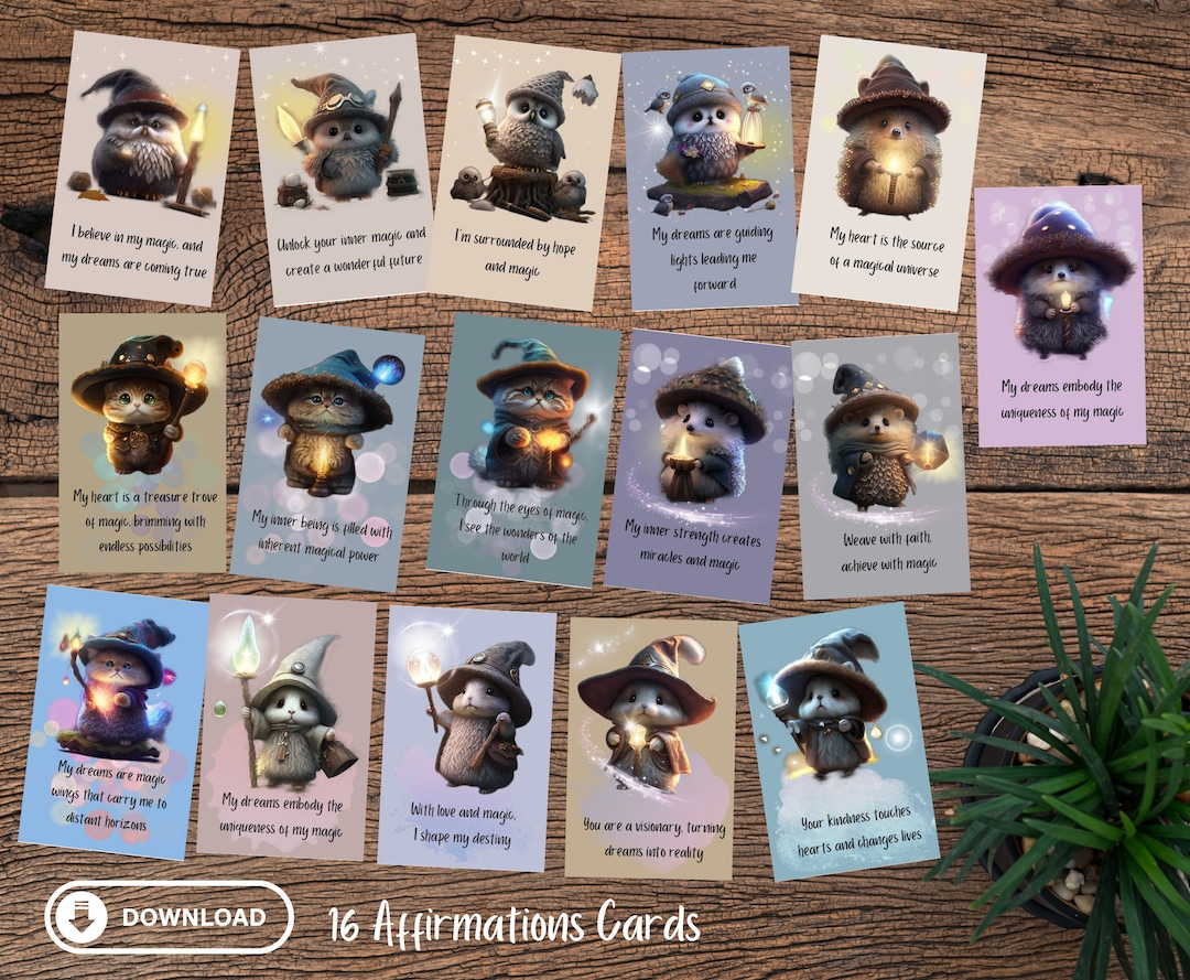 Printable Wizard Magic Theme Affirmation Cards #02 Printable Cards ...