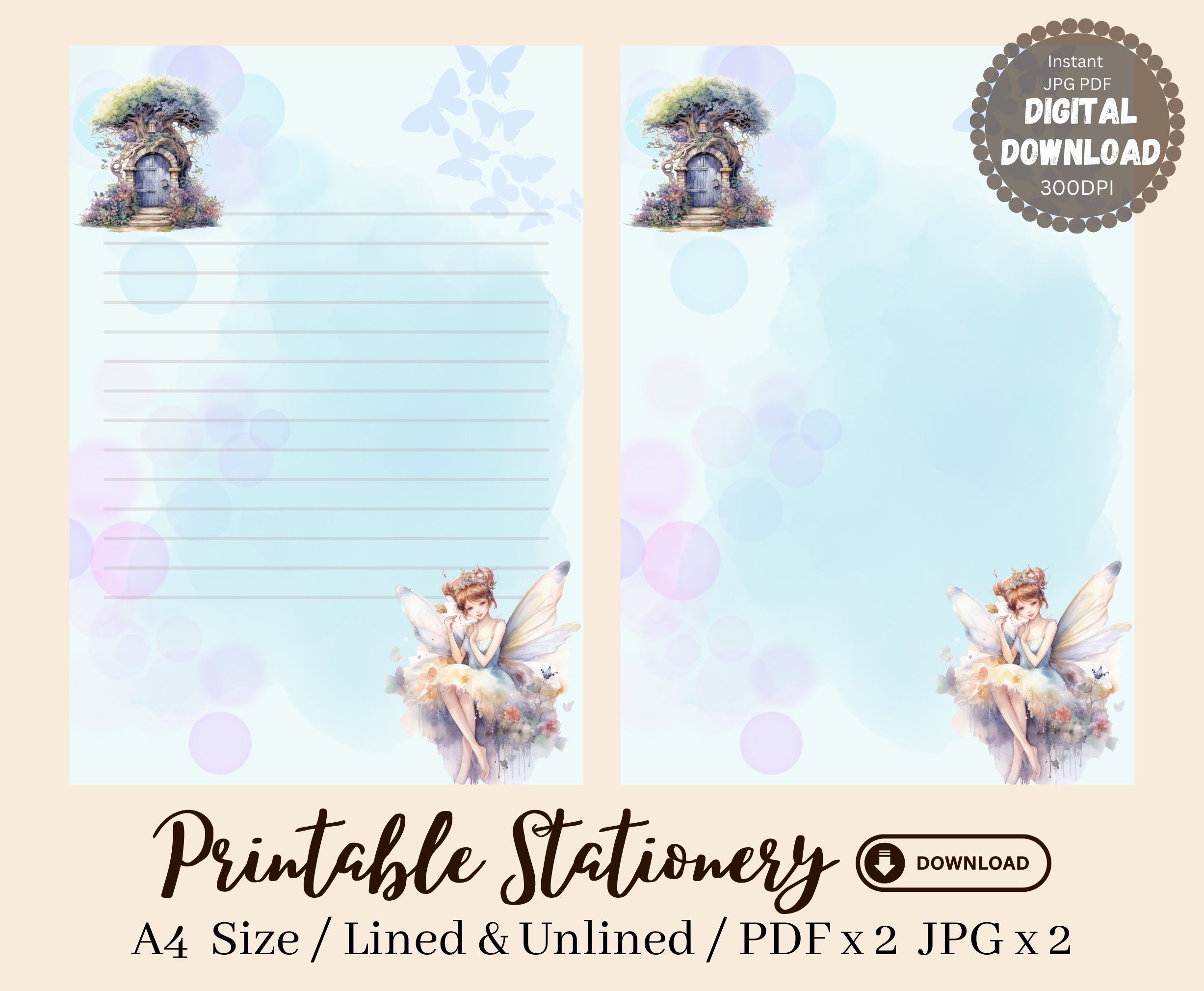 Fairies Fairy Tale House PRINTABLE Stationery #030 Printable Stationary ...