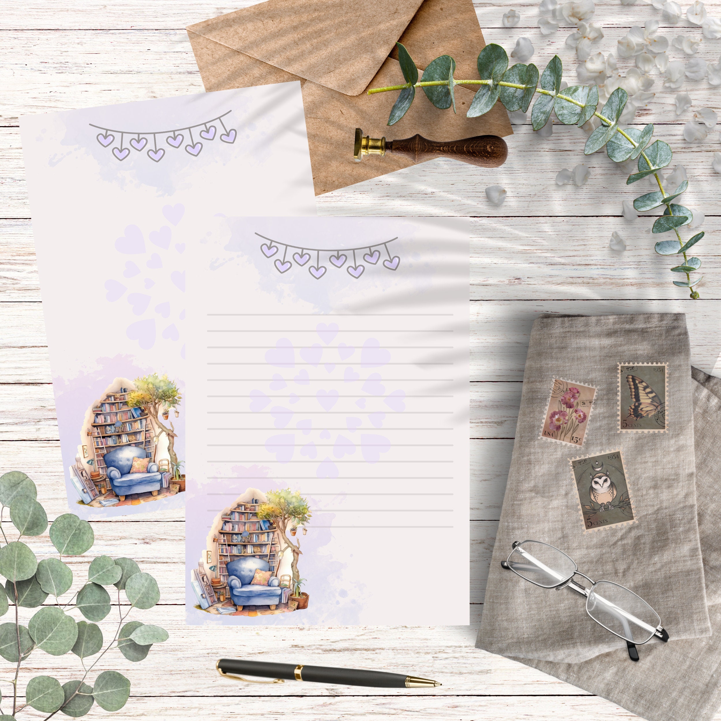 Cozy Study Corner PRINTABLE Stationery #021 Printable Stationary ...