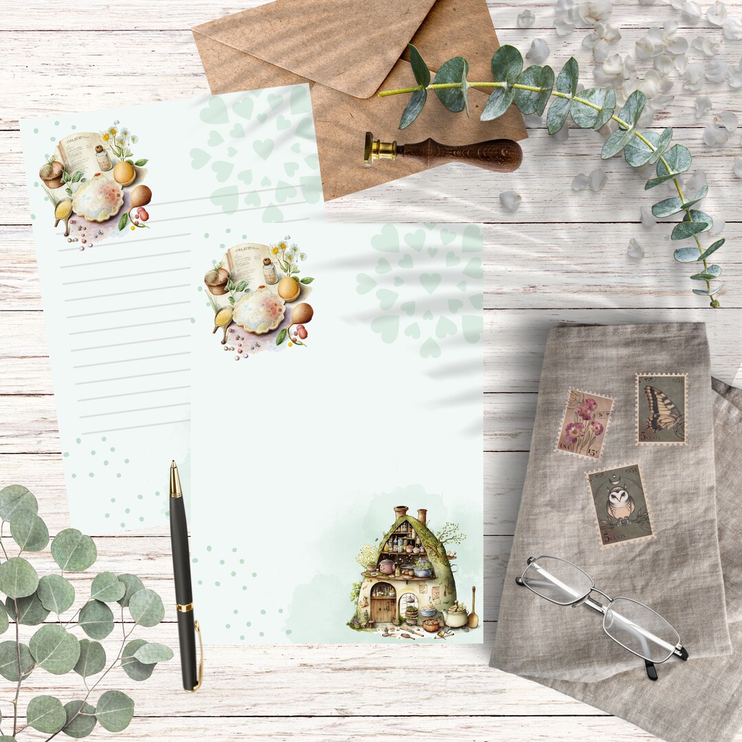 Whimsical Fairy Kitchen PRINTABLE Stationery #023 Printable Stationary ...