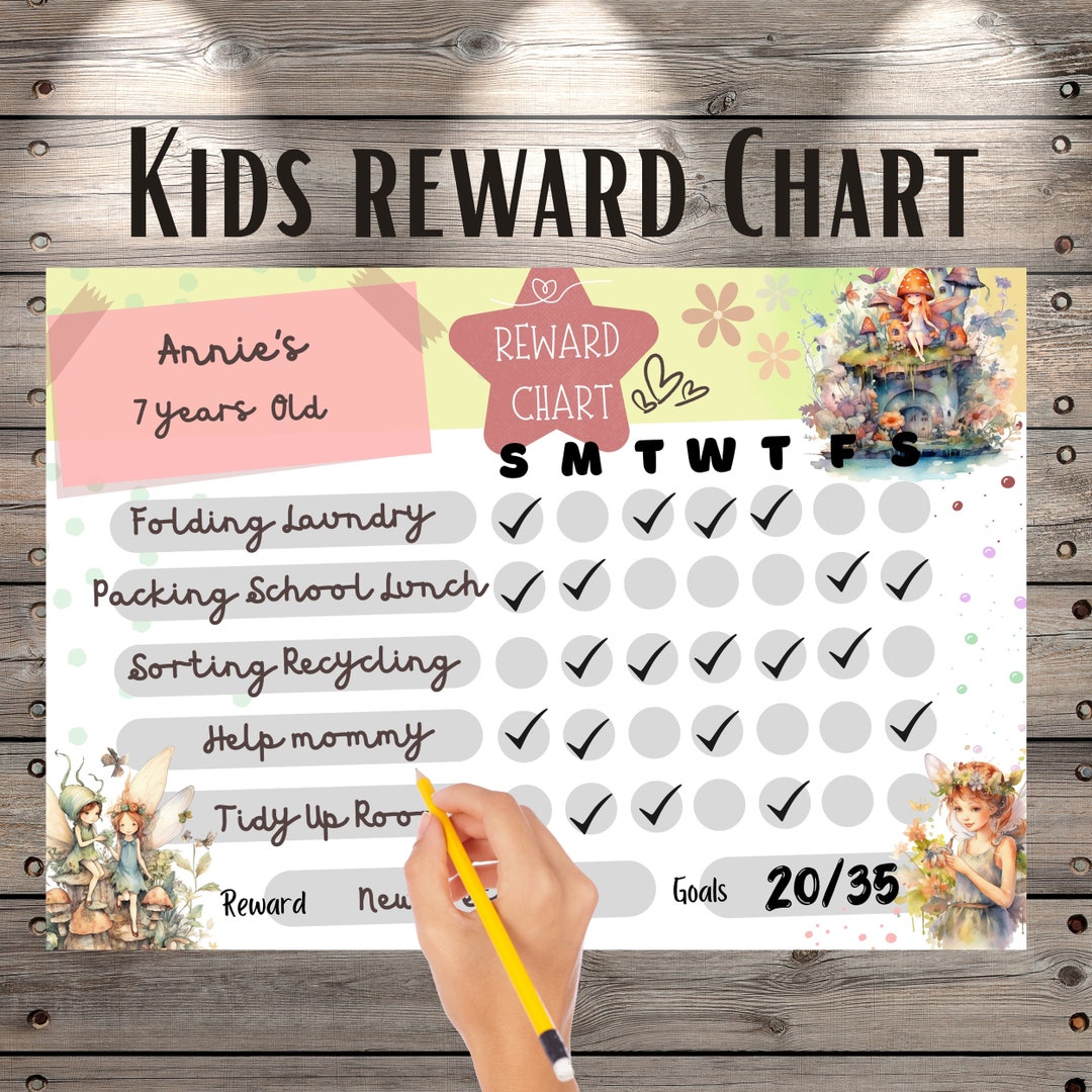 Daily Chore for Kids PRINTABLE Reward Chart Fairy Tale 05 Behavior ...