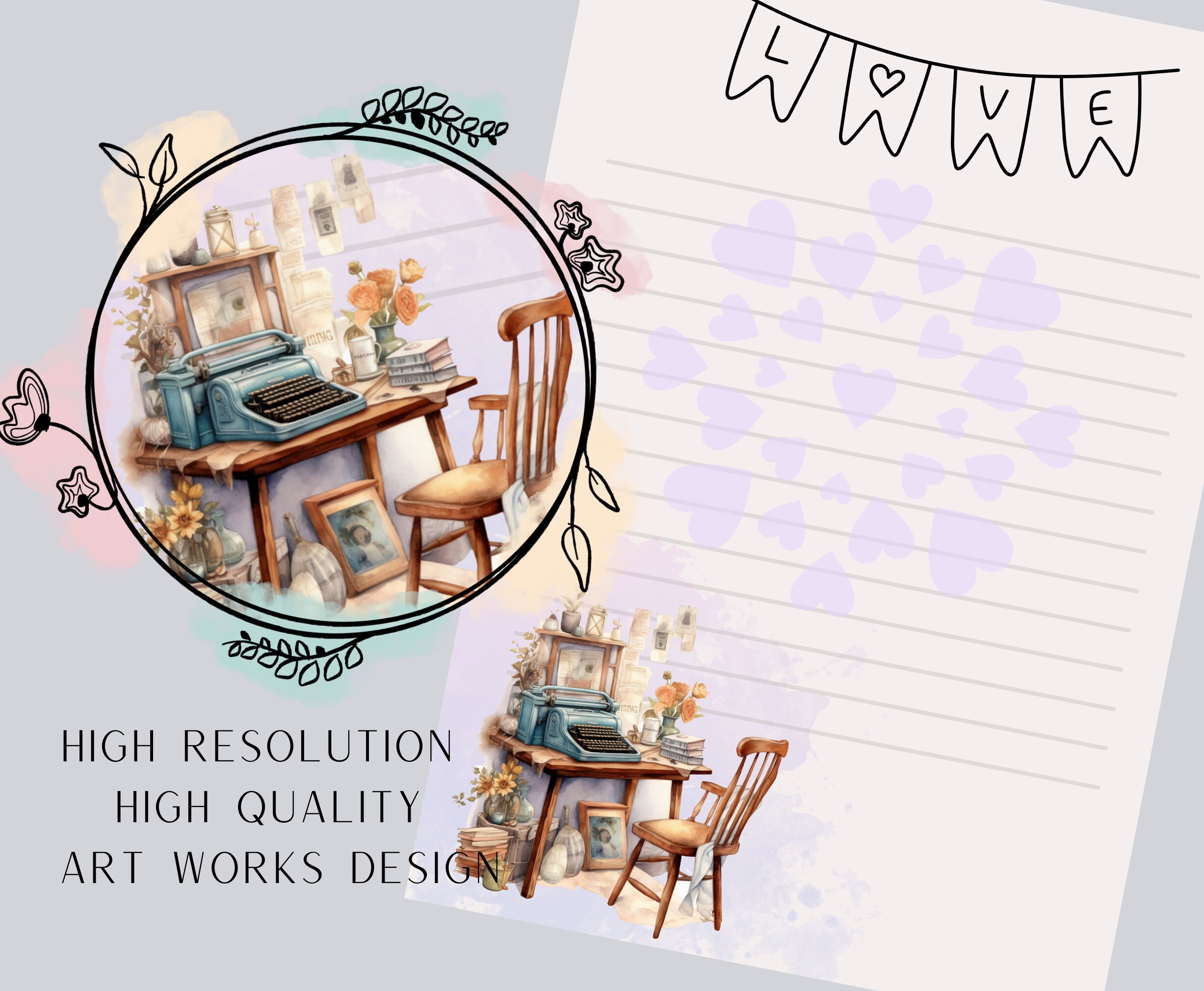 Cozy Study Corner PRINTABLE Stationery #020 Printable Stationary ...
