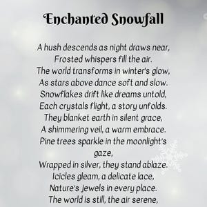 Enchanted Snowfall Printable Poem 8.5x11 & A4 Portrait - Etsy