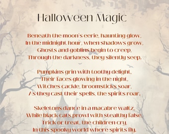 Monsters at Play Halloween Printable Poem 8.5x11 & A5 Sizes - Etsy