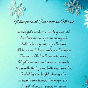 Whispers of Christmas Magic Poem - Holiday Verse Print - Etsy